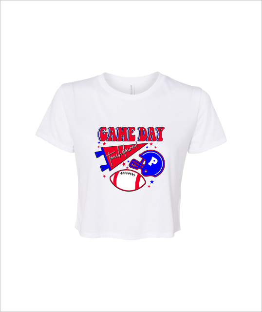 GAME DAY WHITE CROP TOP – YSD Graphics